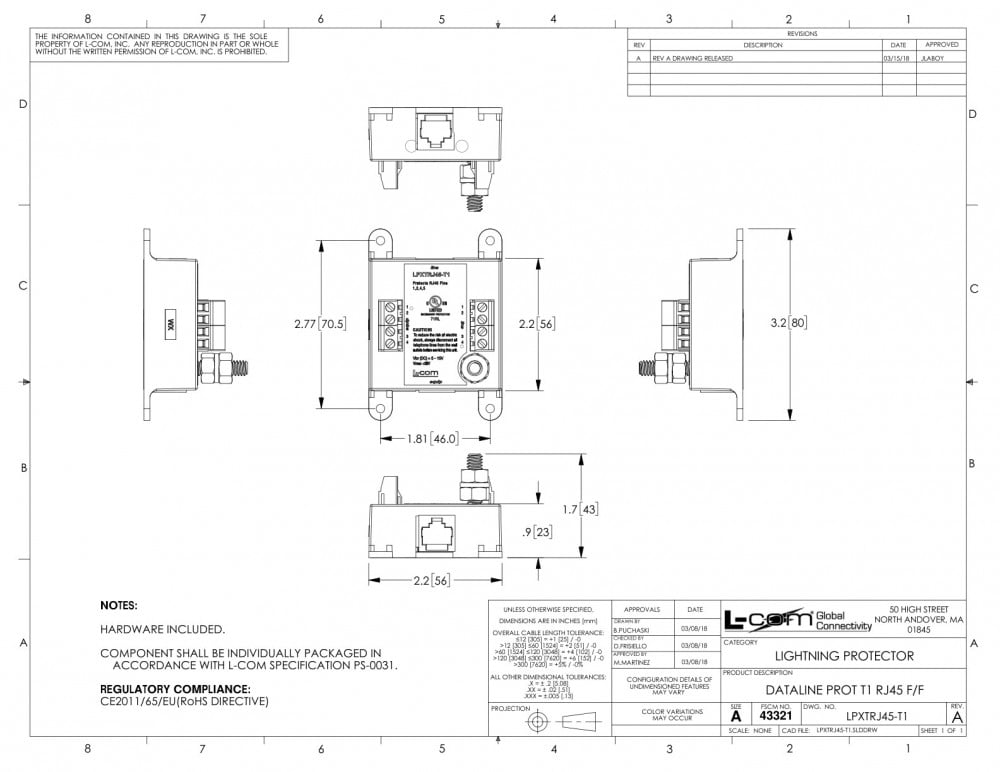 LPXTRJ45-T1 technical drawing preview