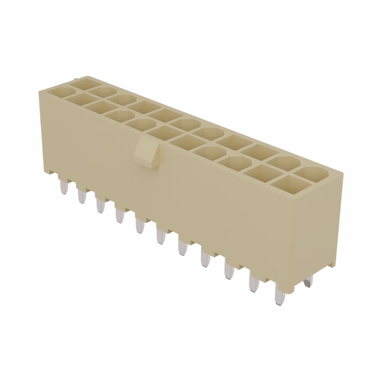 Mini-Fit Jr. Vertical Header, 4.20mm Pitch, Dual Row, 22 Circuits, without Snap-in Plastic Peg PCB Lock, Matte Tin, Natural for sale