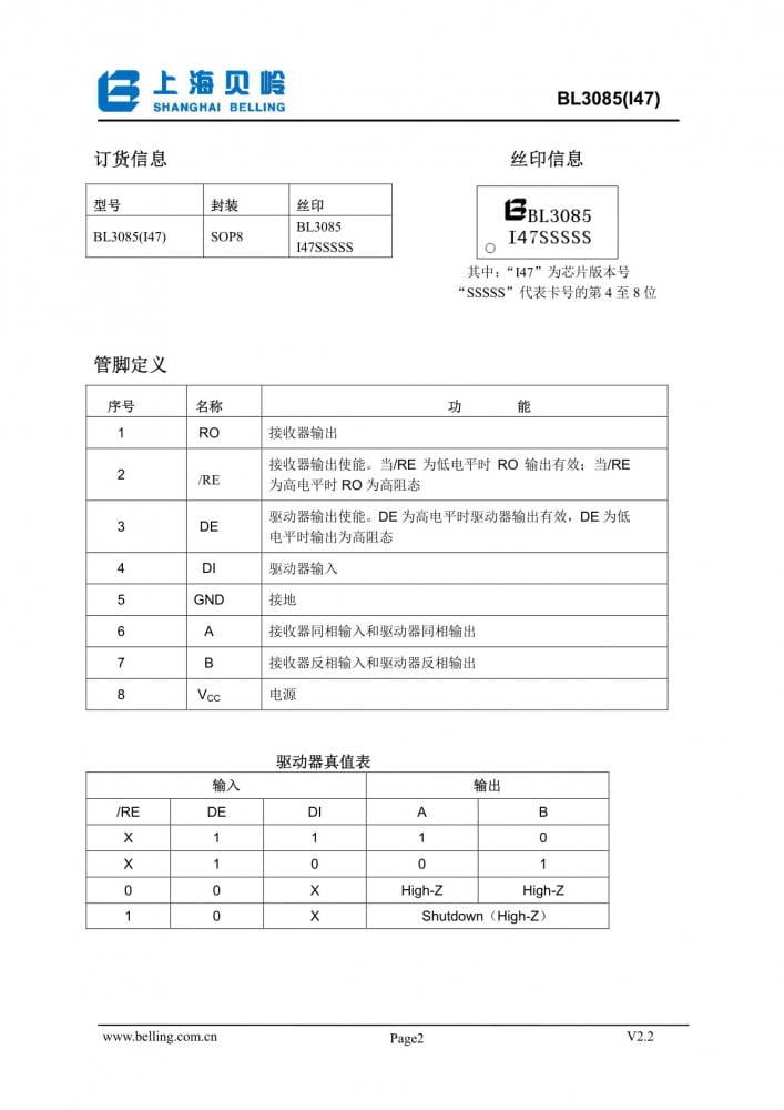 BL3085(I47) datasheet page 2
