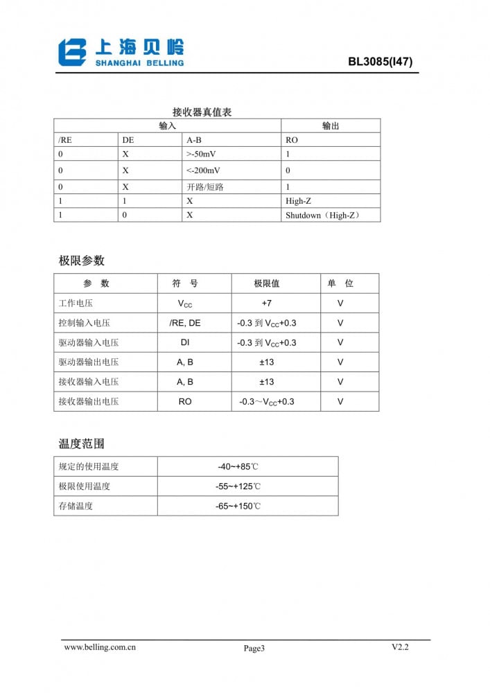 BL3085(I47) datasheet page 3