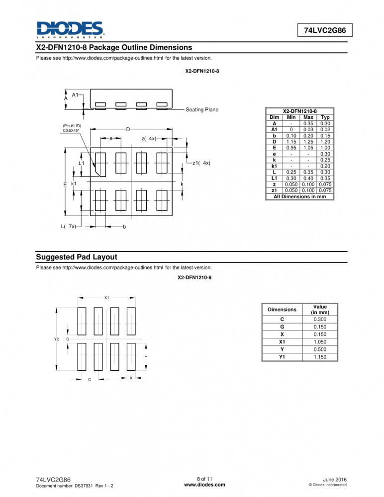 74LVC2G86RA3-7 datasheet page 8
