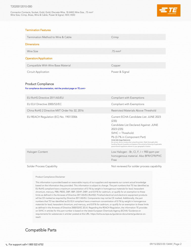 T2020012010-000 technical document page 2