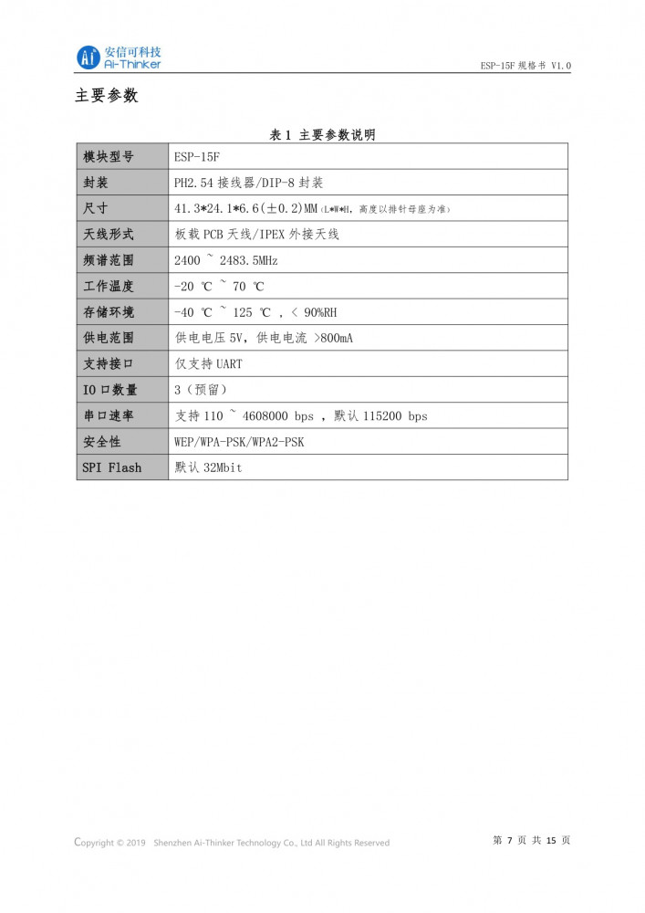 ESP-15F datasheet page 7