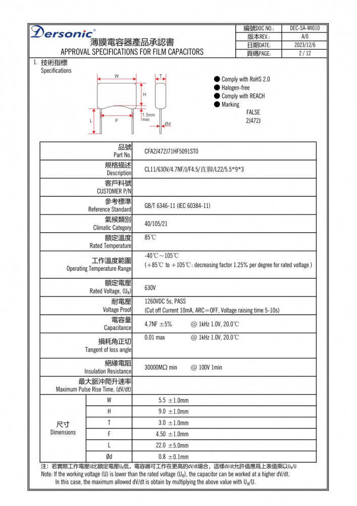 Approval specification page 3