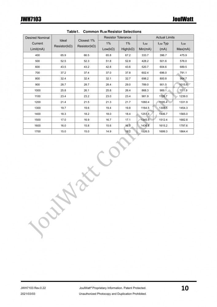 JWH7103 datasheet page 10