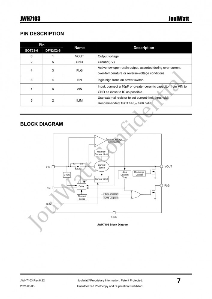 JWH7103 datasheet page 7