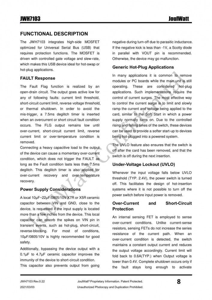 JWH7103 datasheet page 8