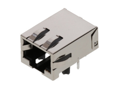 Modular Jack, Right-Angle, Shielded, Stacked, 8/8, 8 Ports