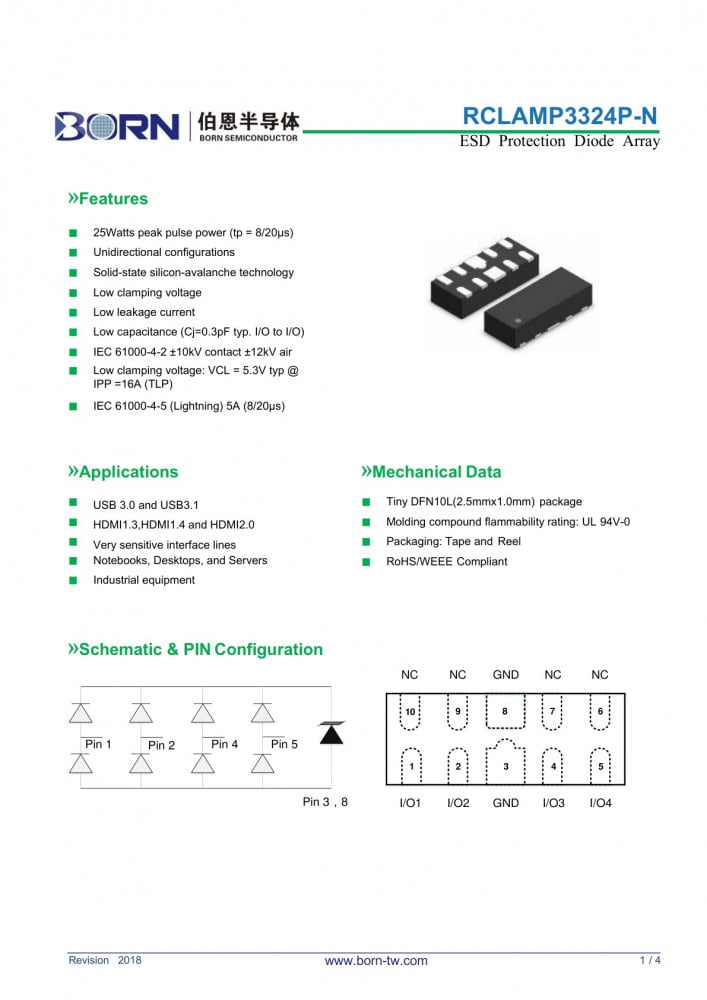 RCLAMP3324P-N datasheet page 1