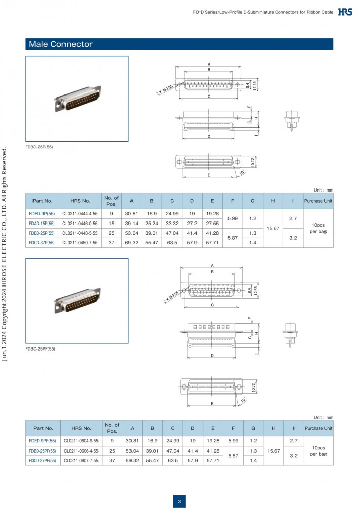 HRS FD D series datasheet page 3