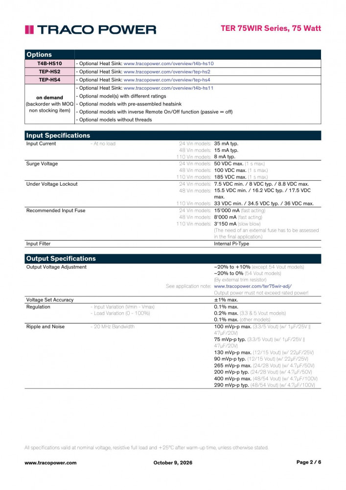 TER 75WIR technical document page 2