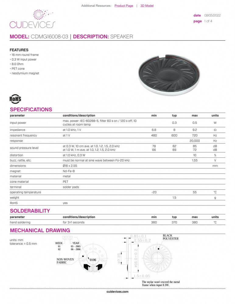 CDMG16008-03 datasheet page 1