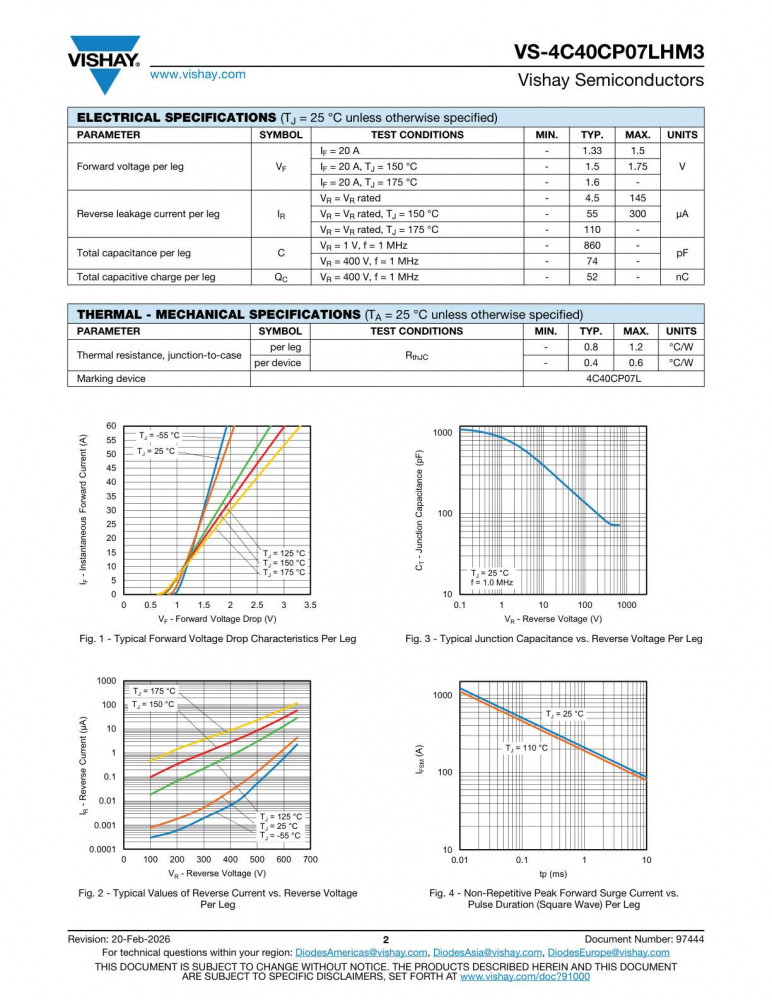 VS-4C40CP07LHM3 datasheet page 2