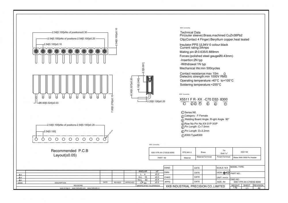 X5511FR-06-C70D32-8300 technical drawing