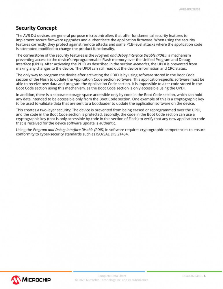 AVR64DU28 document page 6