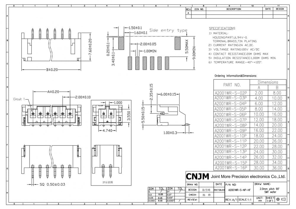 CNJM A2001 technical drawing page 3