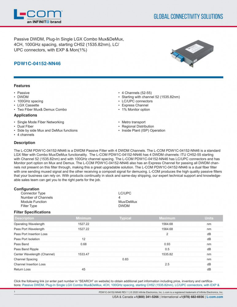 PDW1C-04152-NN46 datasheet page 1