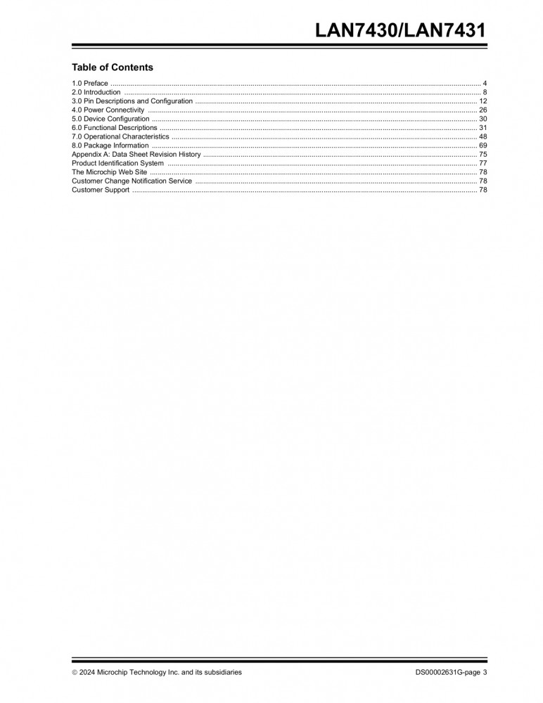 LAN7430 technical document page 3