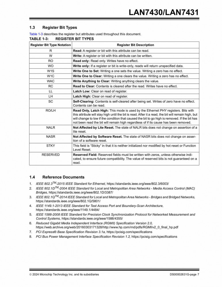 LAN7430 technical document page 7