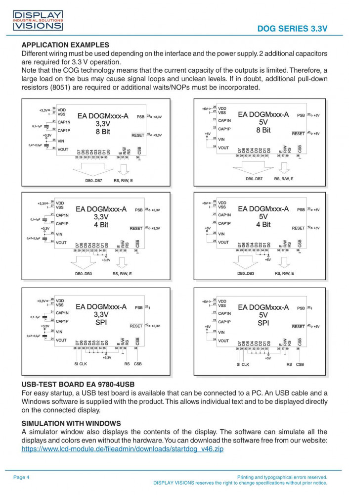 EA DOG series datasheet page 4