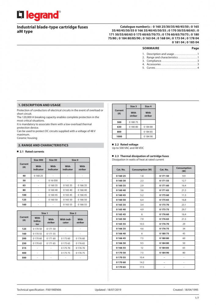 Legrand technical document page 1