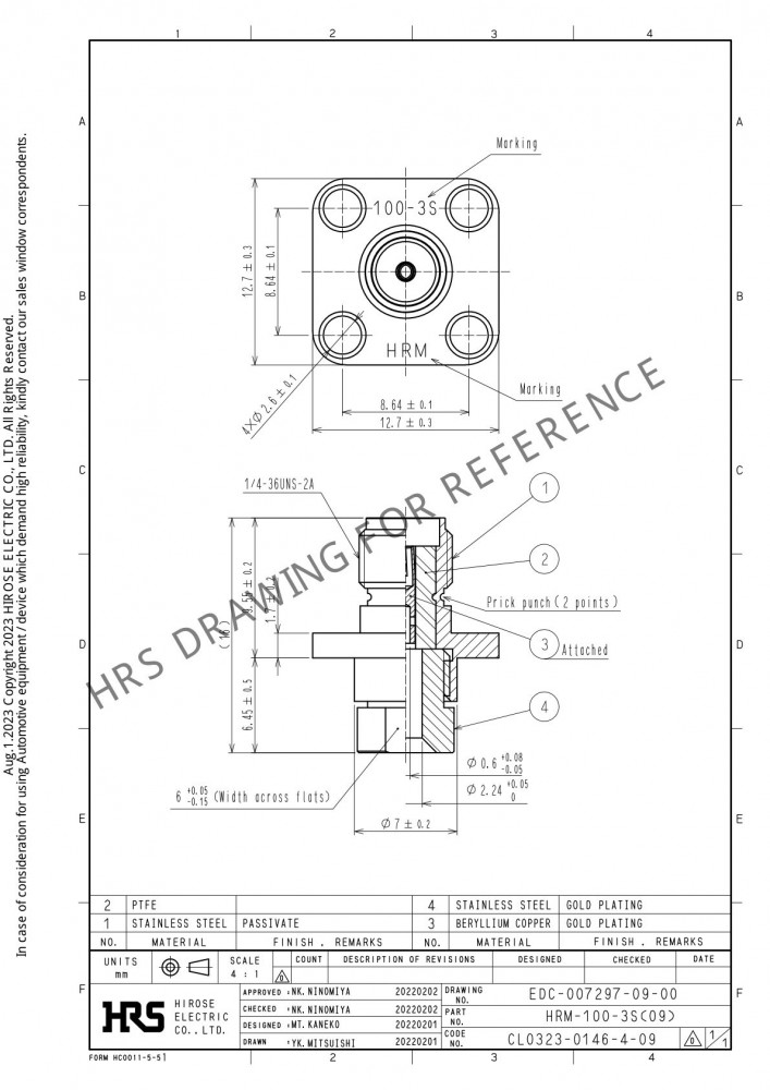 HRM-100-3S(09) technical document image