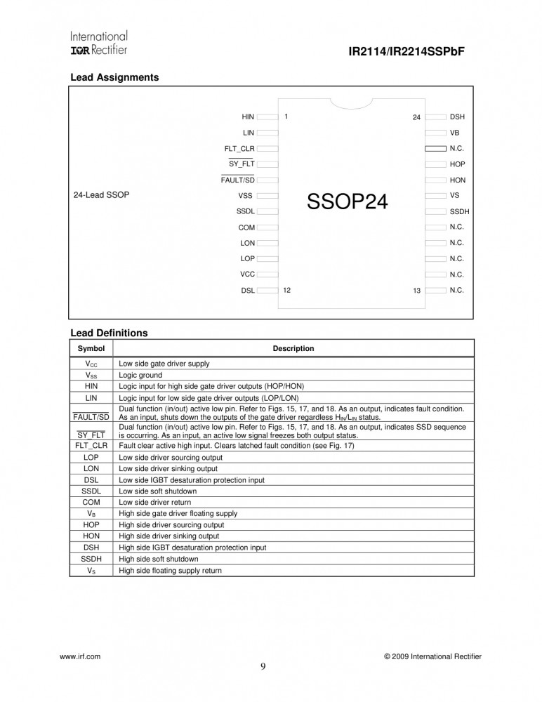 IR2214SSTRPBF datasheet page 9