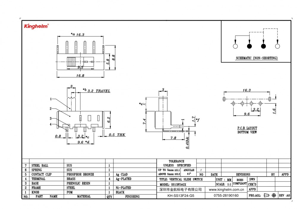 KH-SS13F24-G5 Kinghelm technical drawing