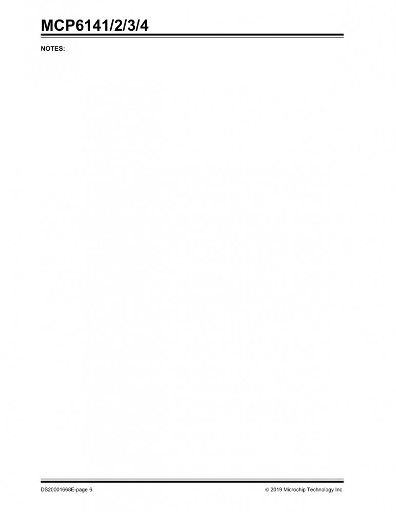 MCP6143 technical document page 6