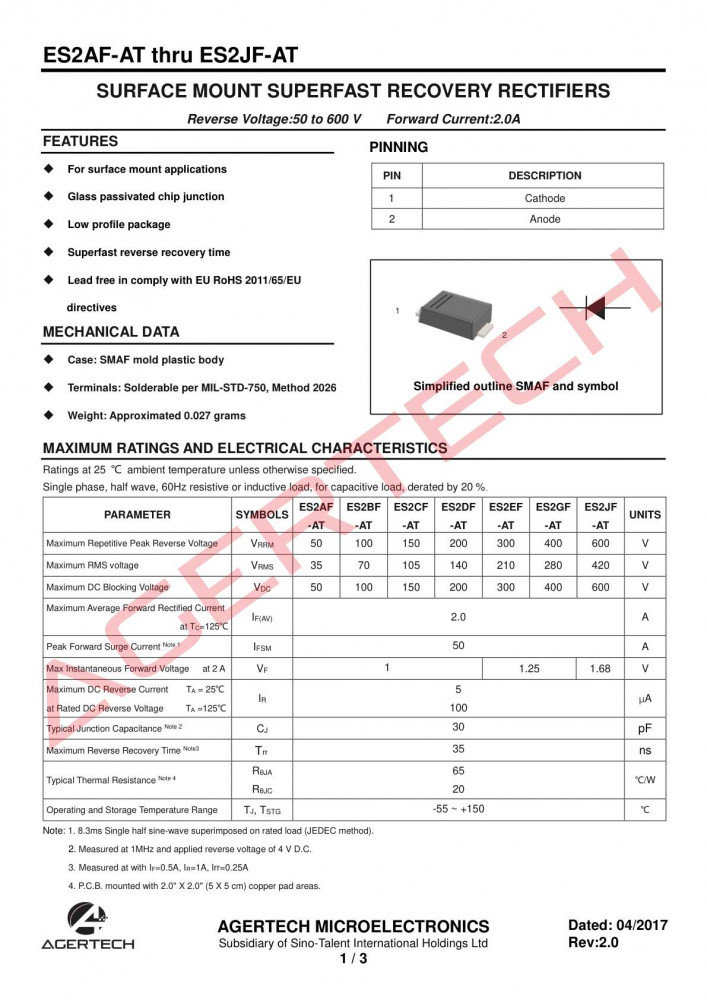 ES2JF-AT datasheet page 1