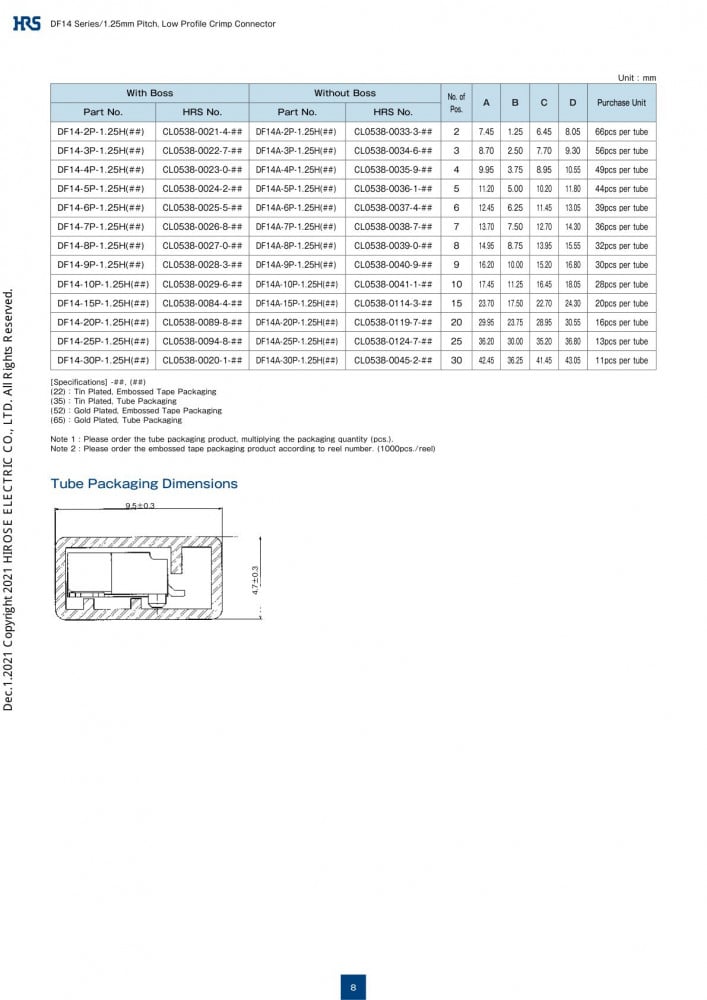 HRS DF14 datasheet page 8