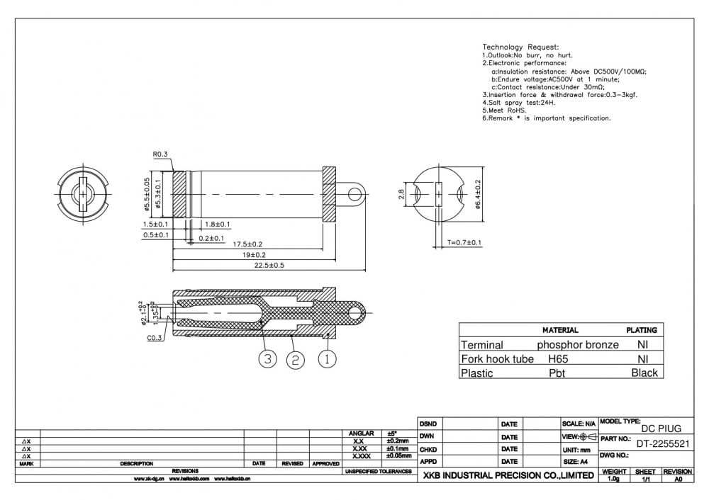 DT-2255521 technical drawing preview