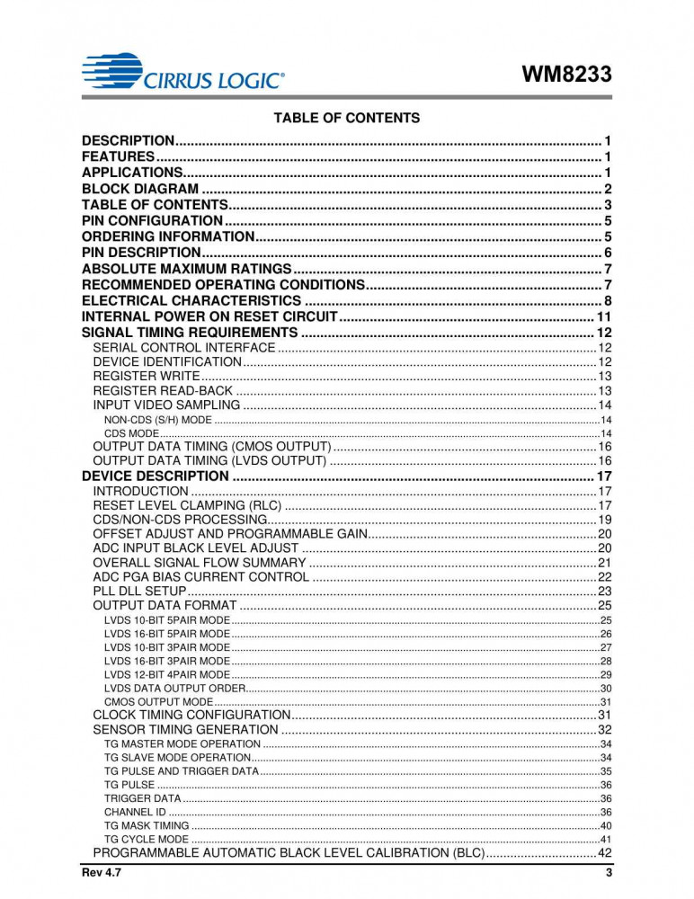 WM8233 document page 3