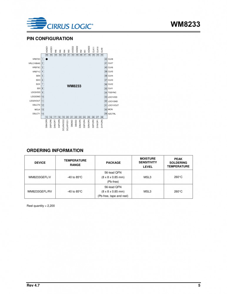WM8233 document page 5