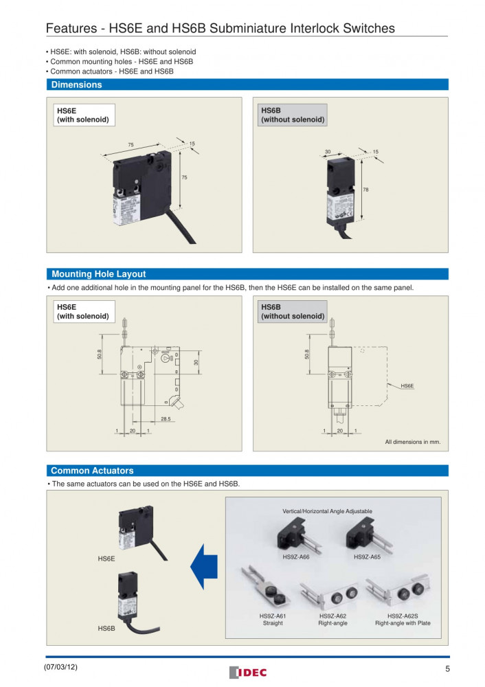 IDEC HS6E datasheet page 5