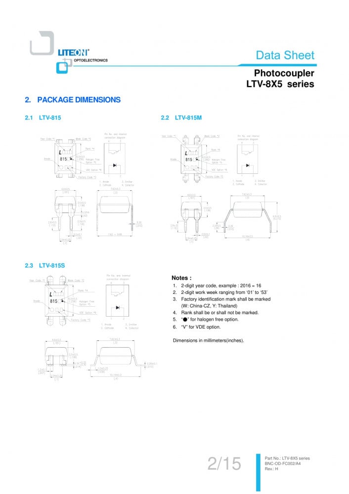 LTV-825 datasheet page 3