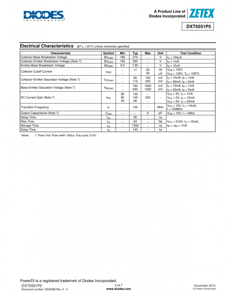 DXT5551P5-13 datasheet page 4
