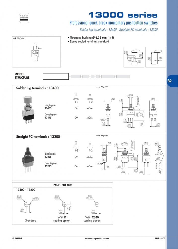 APEM 13440AD2G26X822 datasheet page 4