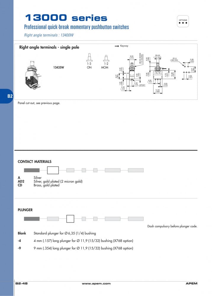 APEM 13440AD2G26X822 datasheet page 5
