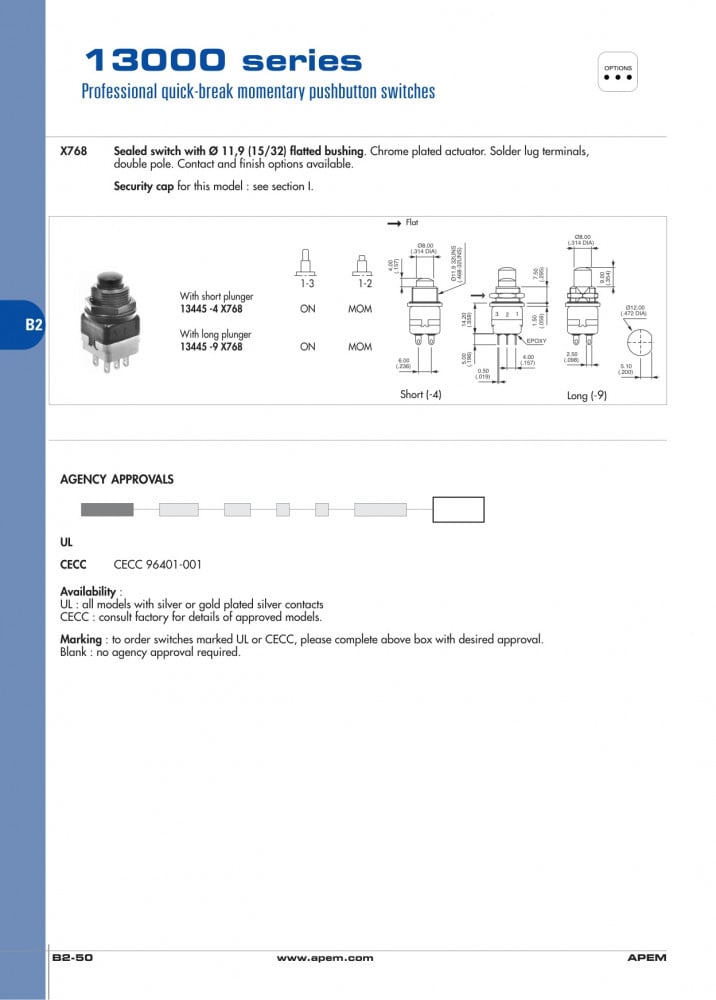 APEM 13440AD2G26X822 datasheet page 7