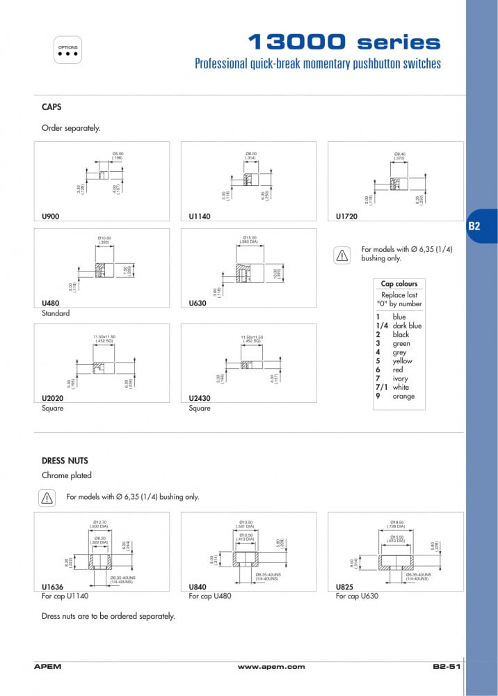 APEM 13440AD2G26X822 datasheet page 8