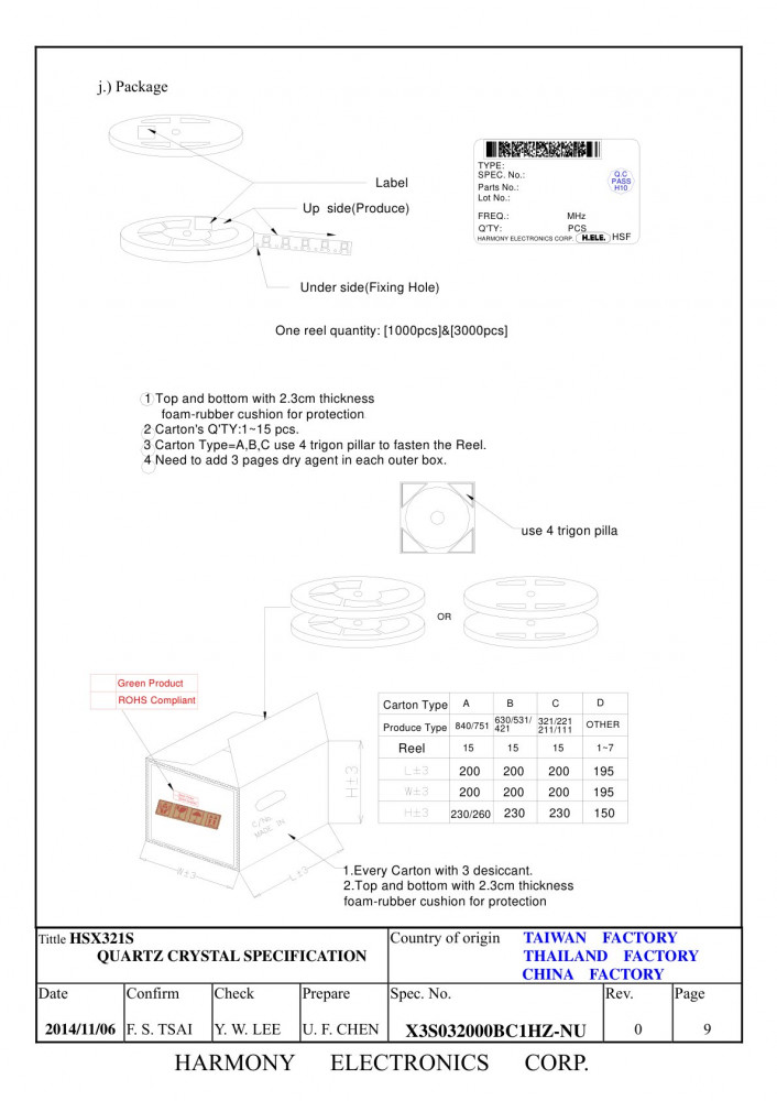 X3S032000BC1HZ-NU specification page 9