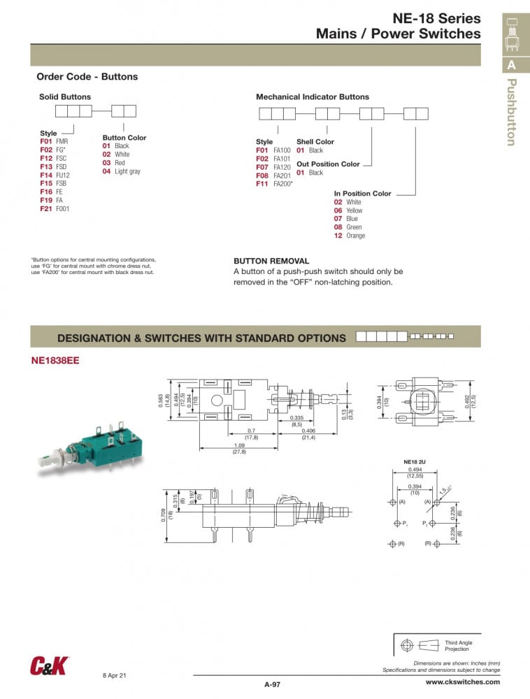 C&K NE-18 datasheet page 2