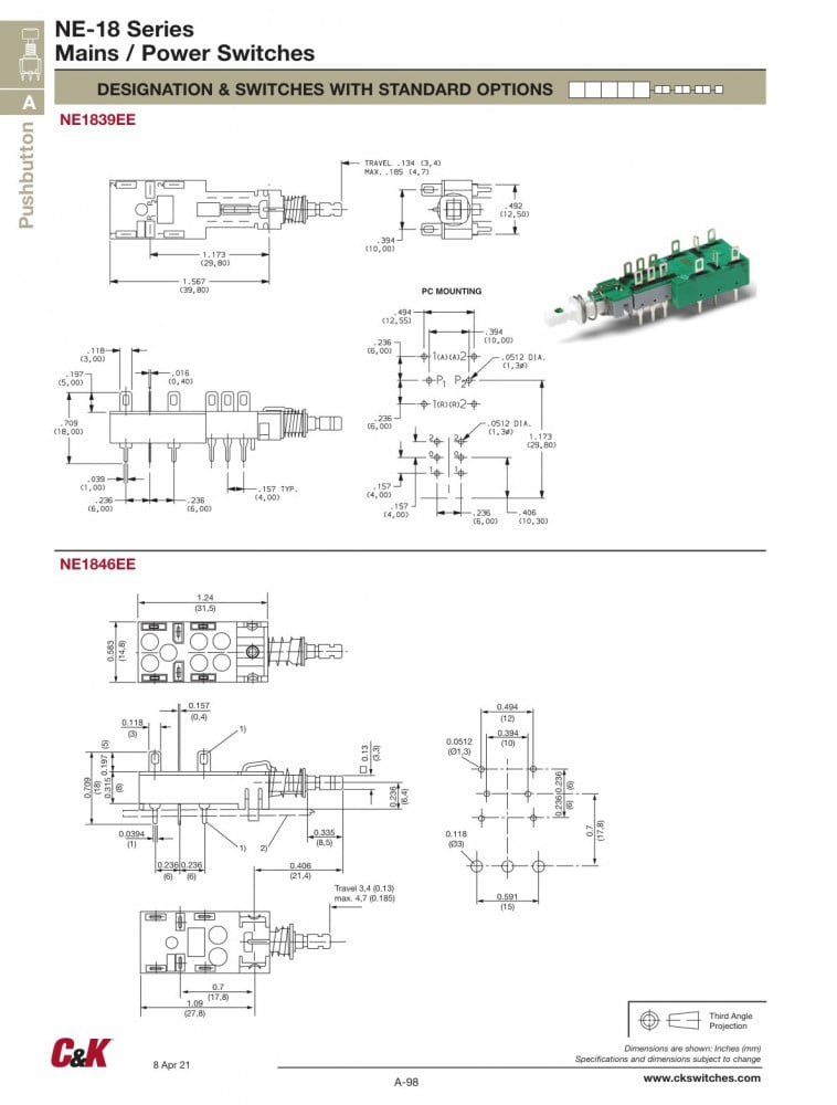 C&K NE-18 datasheet page 3