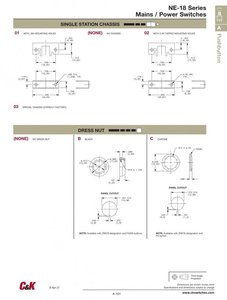 C&K NE-18 datasheet page 6