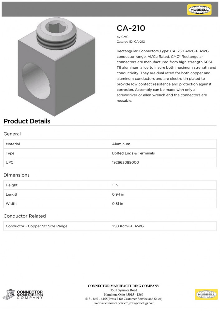 CA-210 product document preview