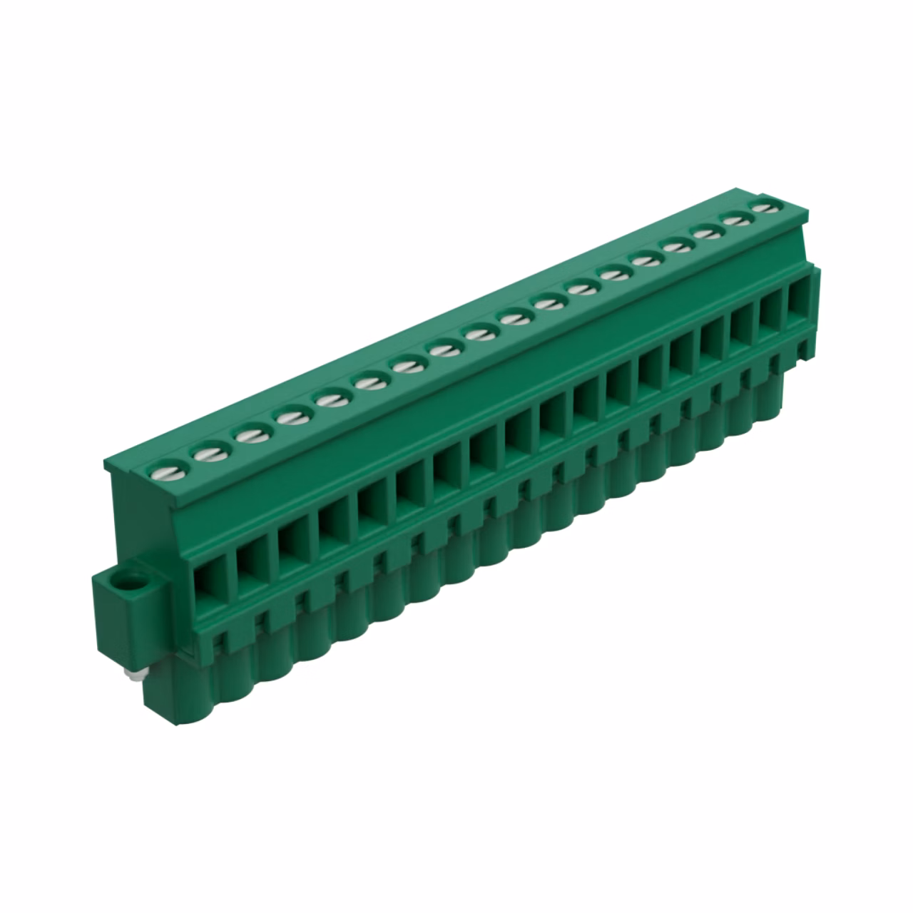 5.00mm Pitch Eurostyle Vertical Plug, with Retention Screws and Standard  Imprinting, Rear Wire Entry, Green Housing, Gold (Au) Plated, 18 Circuits for sale