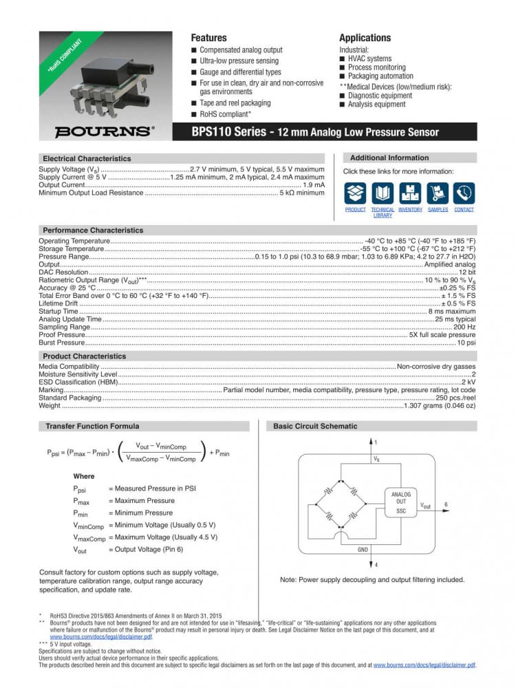 BPS110 technical document page 1