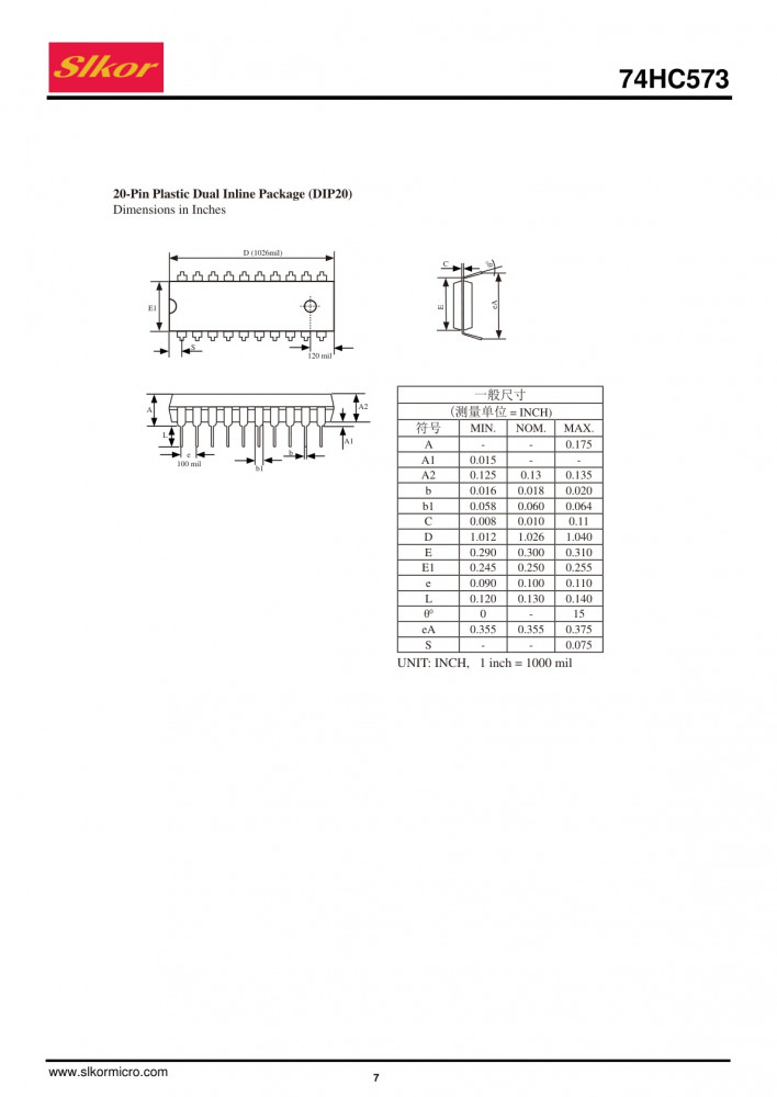 74HC573D datasheet page 7