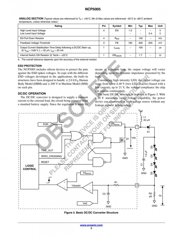 NCP5005 datasheet page 6